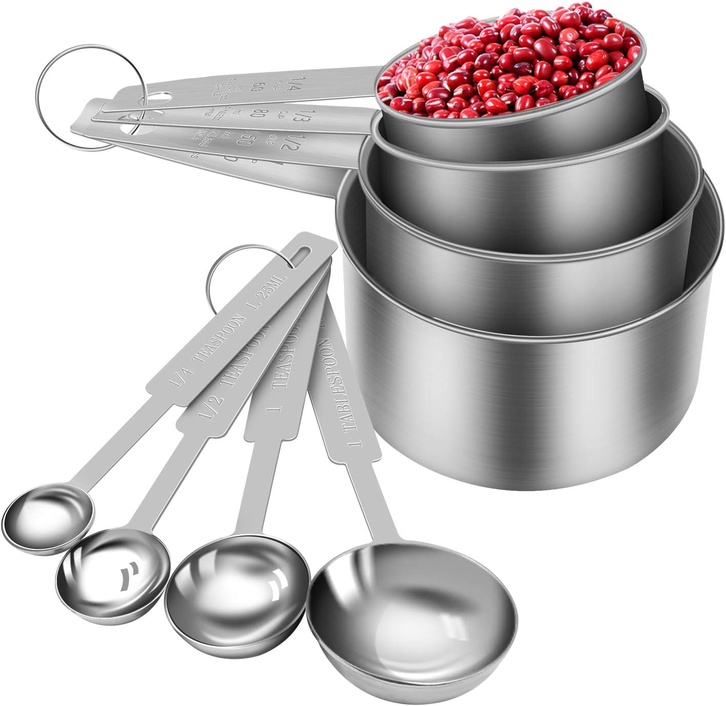 Dexam 17840994 Faringdon Set of 4 Stainless Steel Measuring Cups, 60 ...