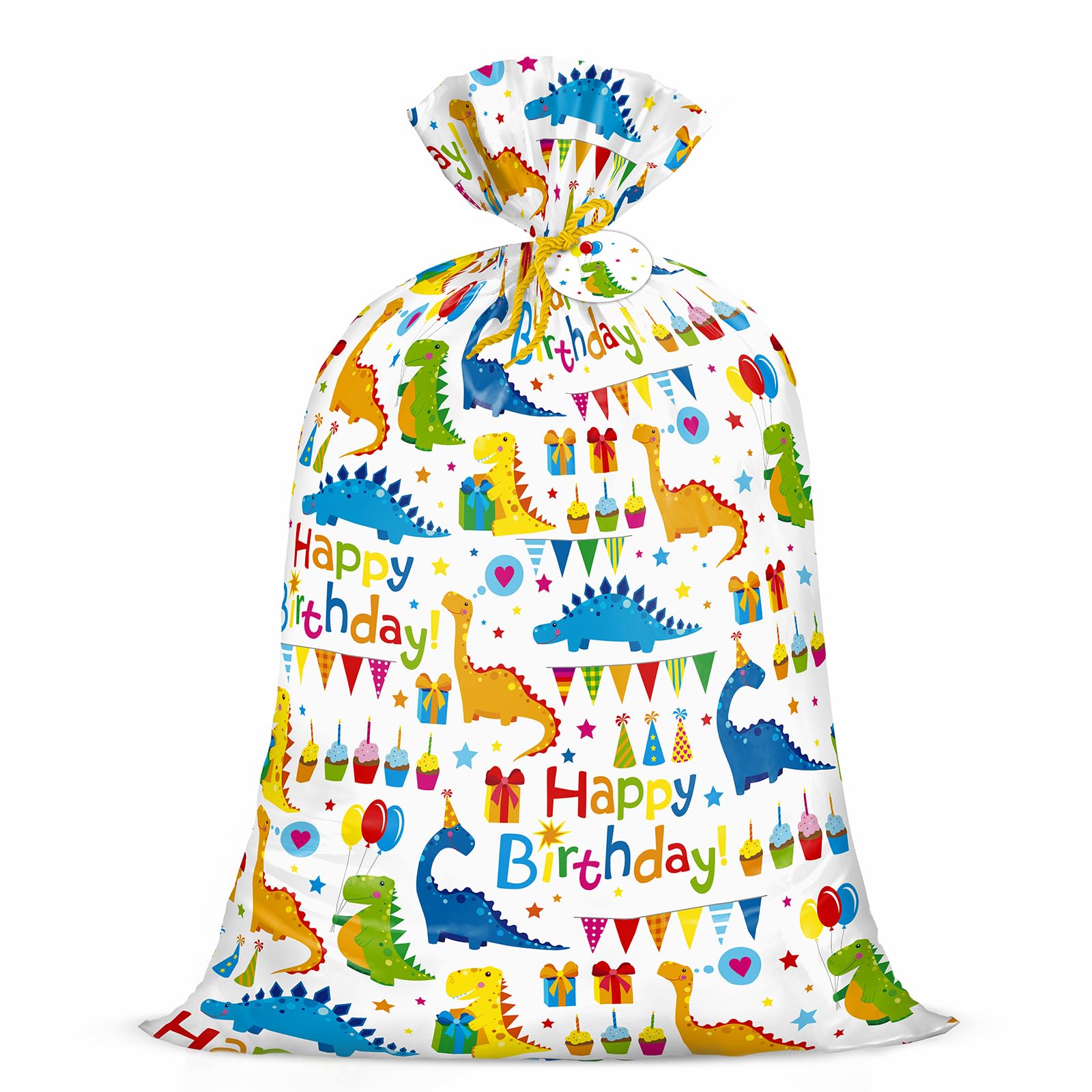 Amazon.com: Loveinside Jumbo Large Plastic Gift Bag, Birthday Design ...