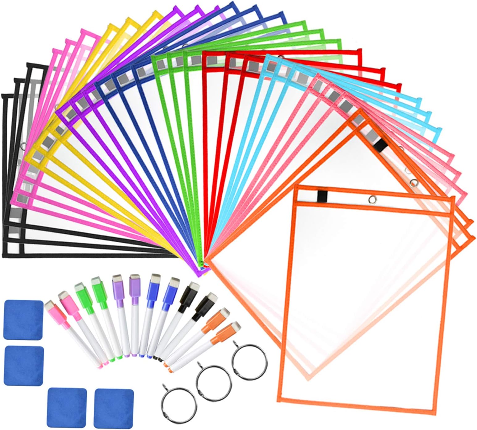 Amazon.com : Dry Erase Pockets Magnetic Dry Erase Sleeves, Reused ...