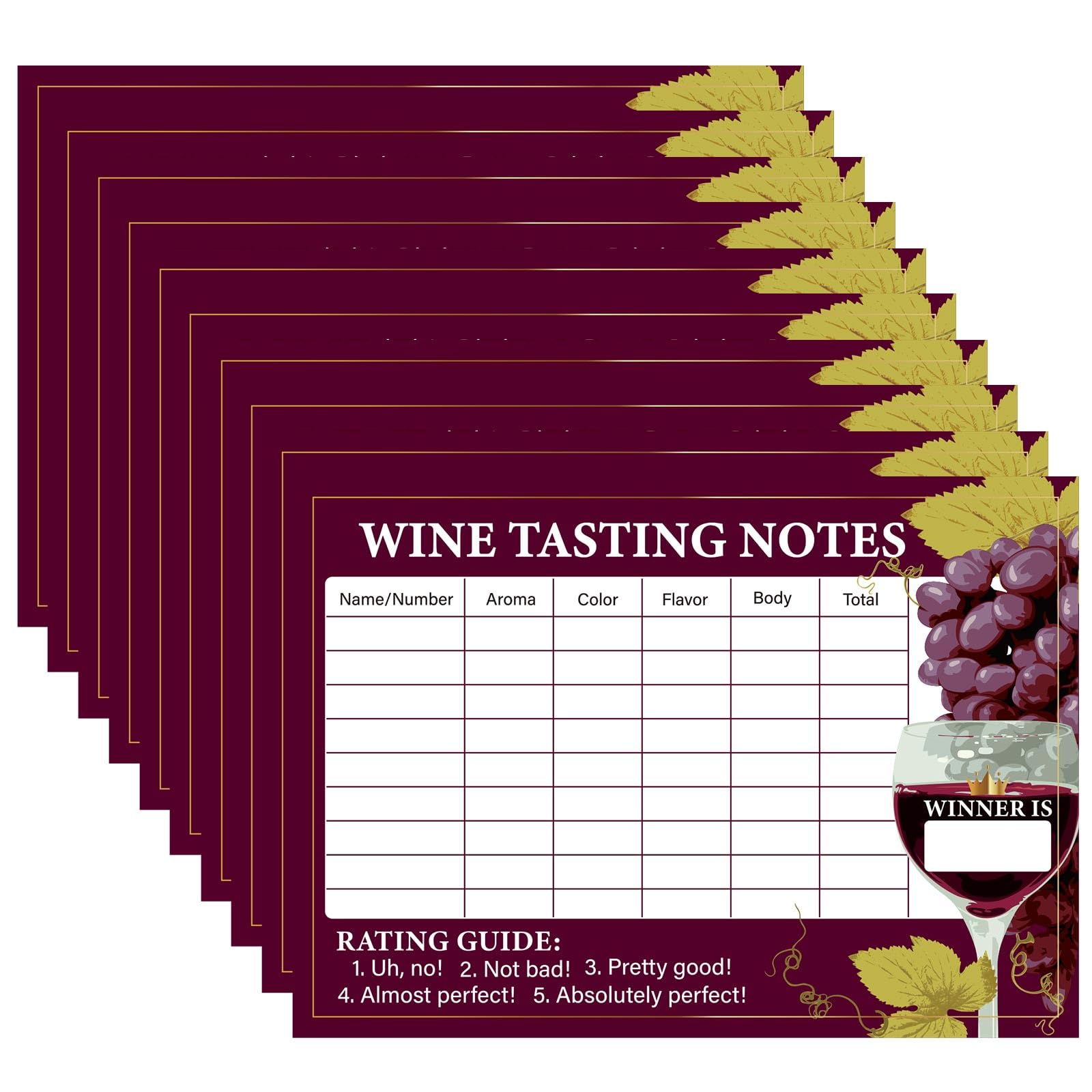 Fichas De Cata De Vinos A Ciegas Para Imprimir Pack De Cata De Vino A