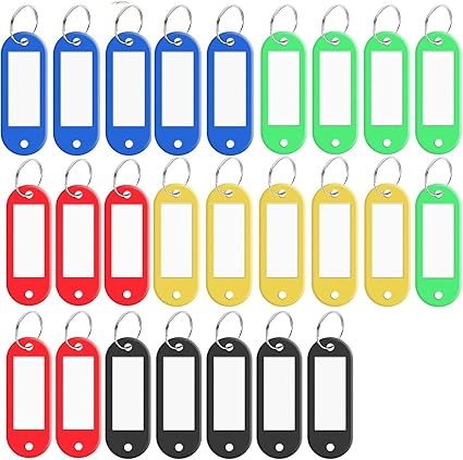 Key Tags 25 Pack Multi-Colored Key Tags with Labels Used for Luggage ...