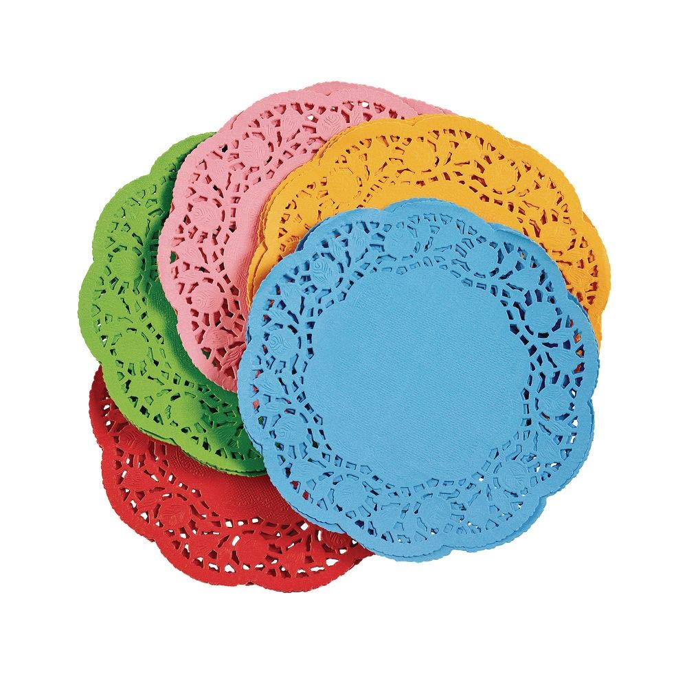 Amazon.com: Colorations 6 inch Assorted Color Round Doilies, Set of 120 ...