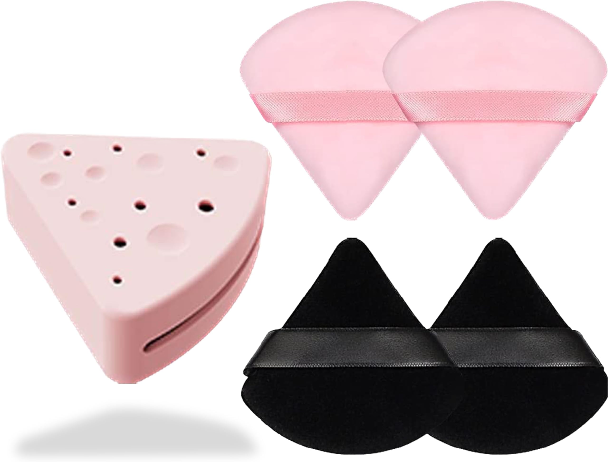 Amazon.com: Nakraly Powder Puff with 2 Travel Cases Triangle Makeup ...