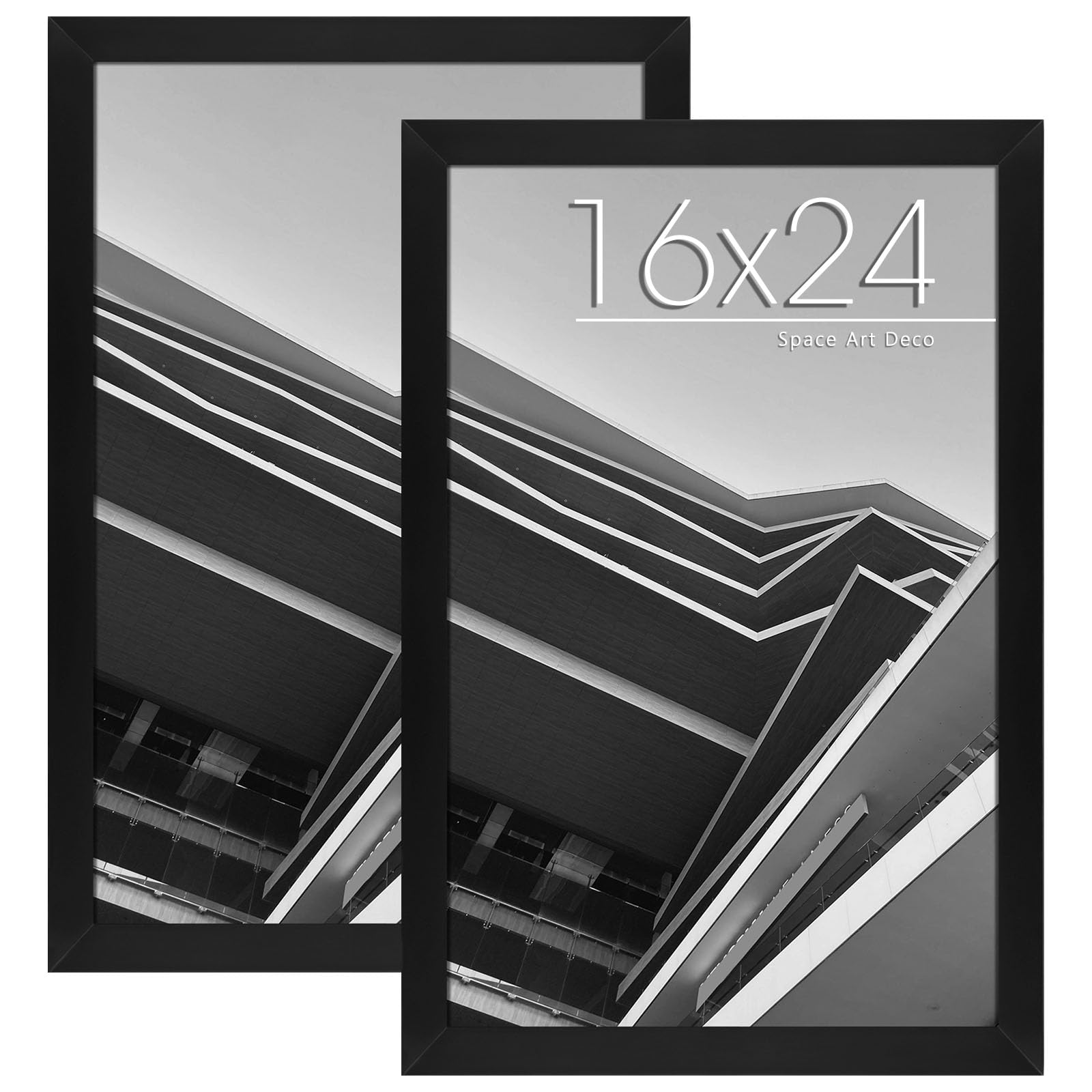 Amazon.com - Space Art Deco 16x24 Black Picture Frame, Solid Wood ...