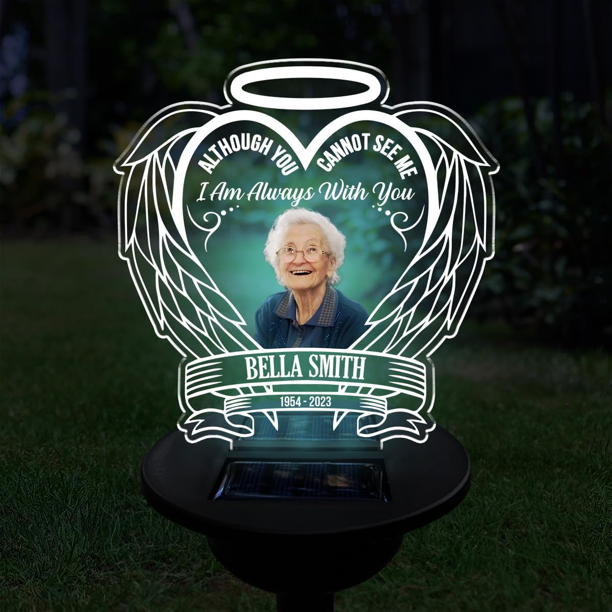 Wrappiness Personalized Memorial Solar Light - Although You Cannot See ...