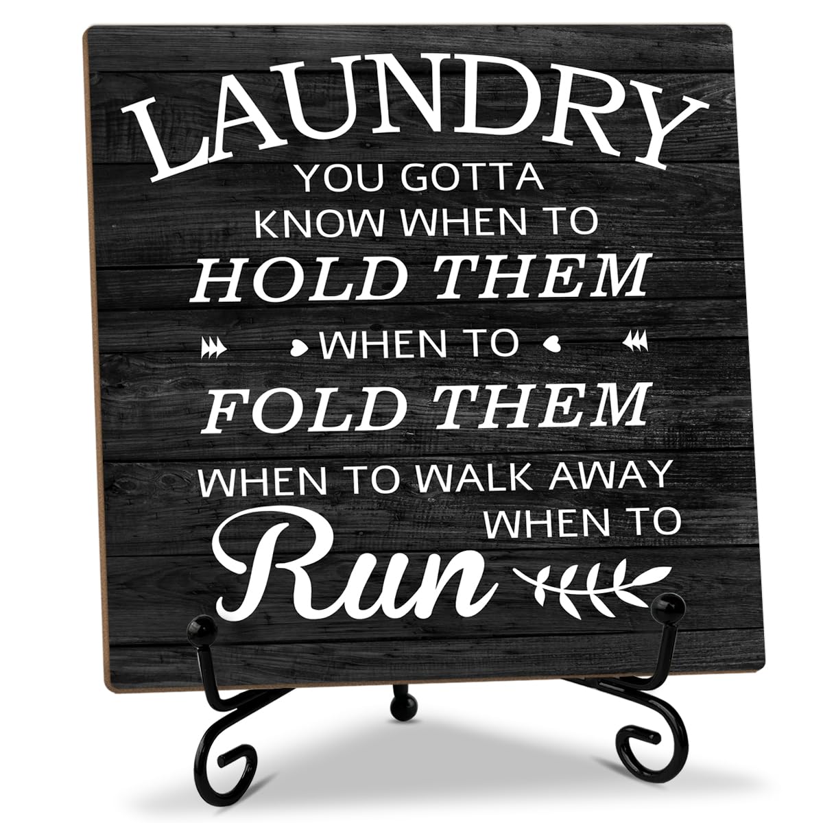 Amazon.com: Laundry Decor Wood Sign with Stand - Laundry Room Sign ...