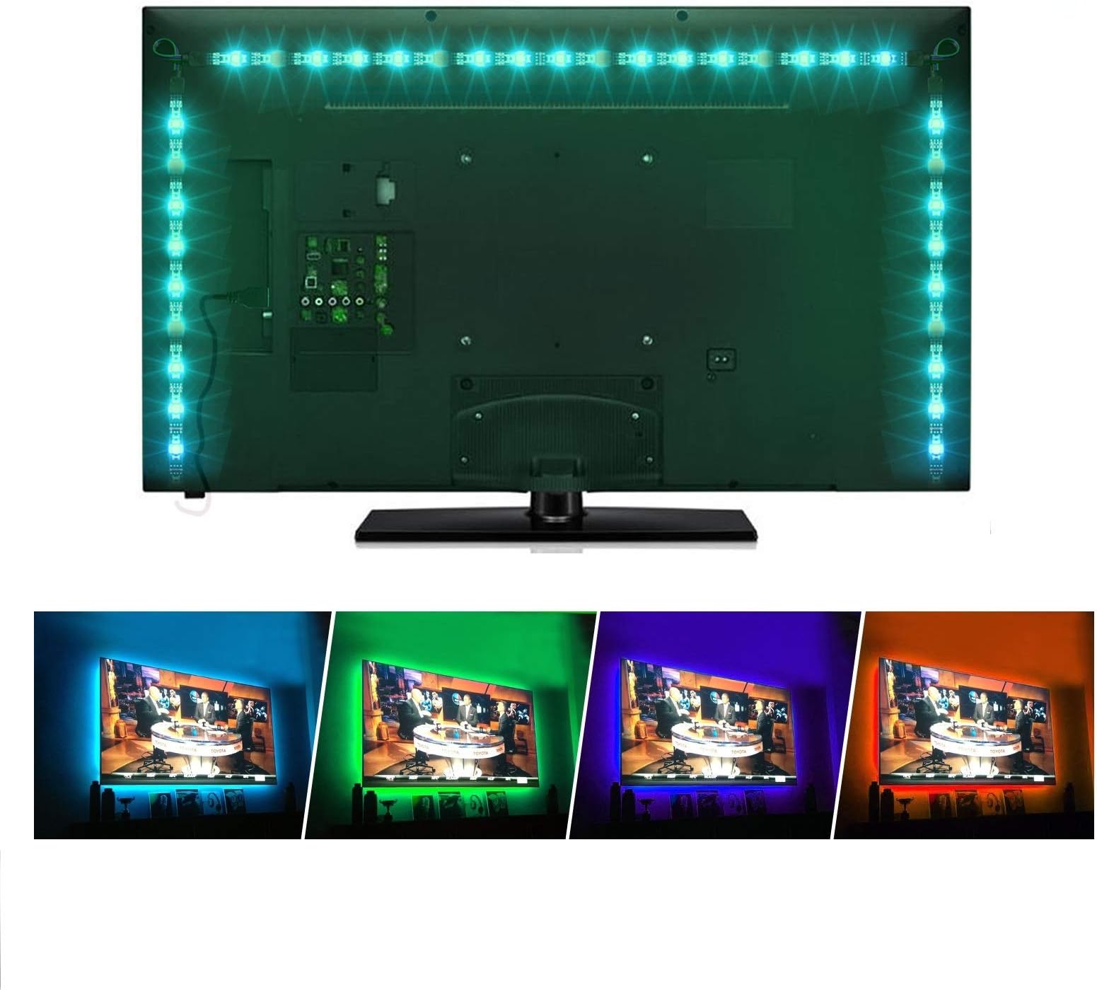 Amazon.com: SUNNEST TV Backlight Light Kit, 6.56FT/2M 5V USB LED Lights ...