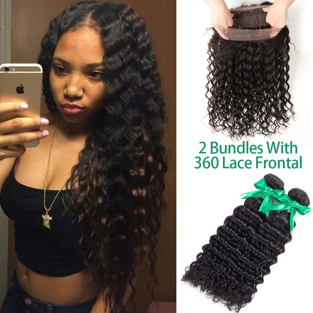 Amazon.com: MissIvy Hair 8A Malaysian Hair Deep Wave Ear To Ear 360 ...