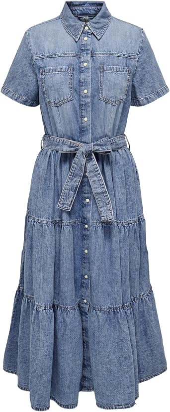 ONLY Onlaliyah S/S Layer DNM Dress AKM Noos : Amazon.de: Fashion