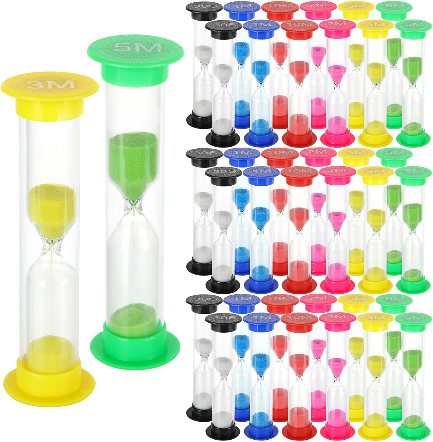 Amazon.com: WOPPLXY 36 Pcs Sand Timer Set, Colorful Hourglass Sandglass ...