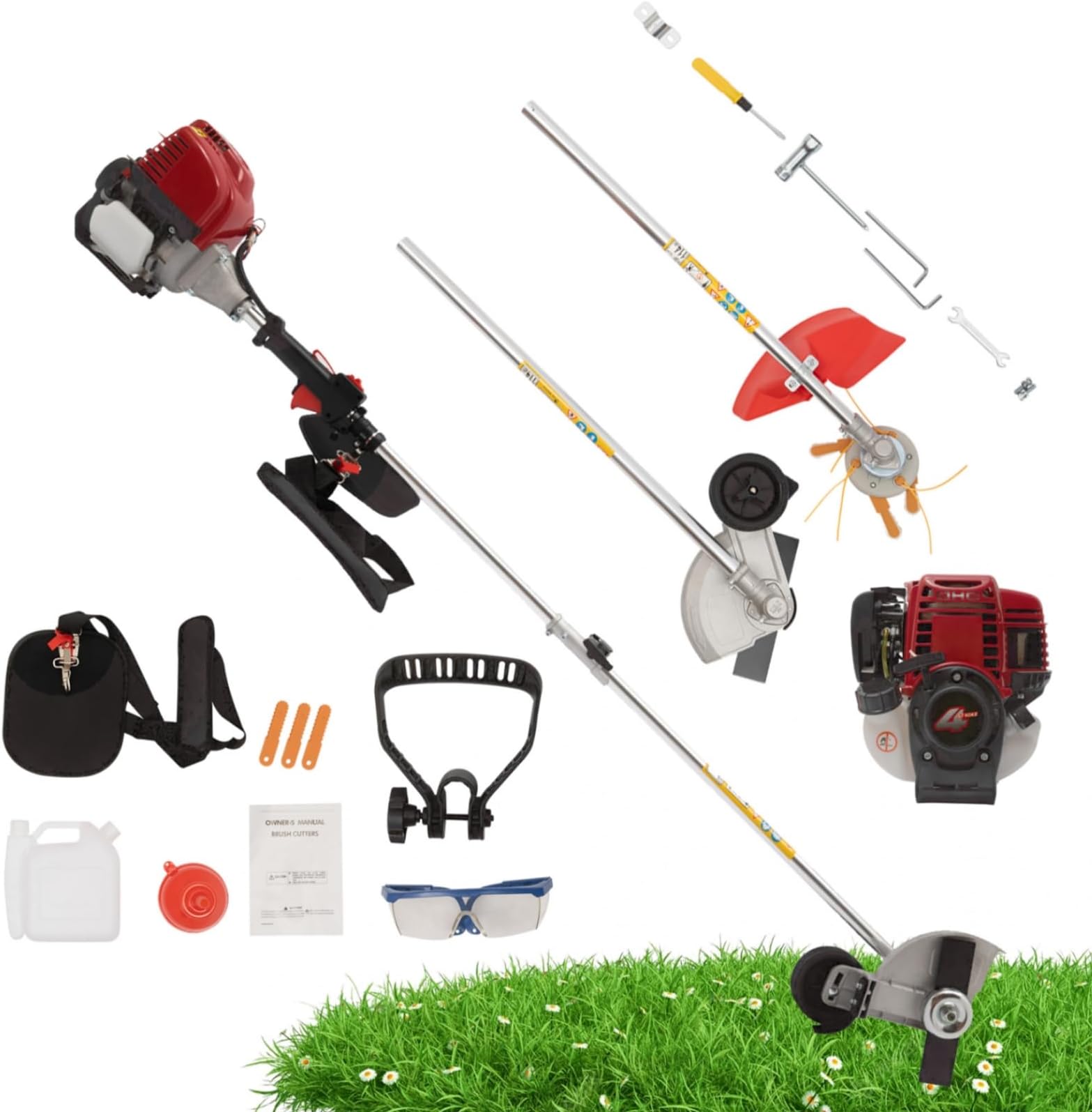 Amazon.com : GX35 Brush Cutter 9 in 1 Gasoline Grass Cutter strimmer ...
