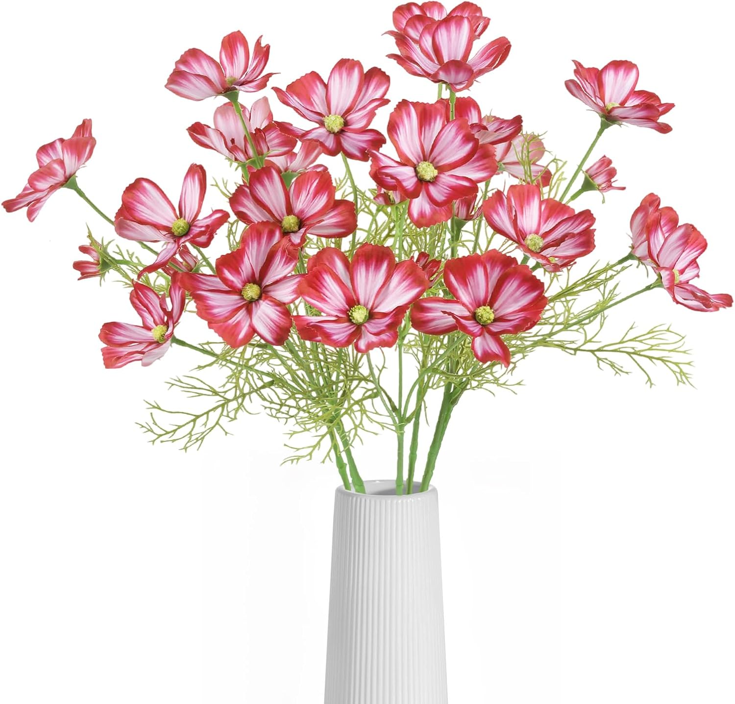 Amazon.com: IPOPU Deep Pink Fake Cosmos Flowers 40 Heads Wildflowers ...