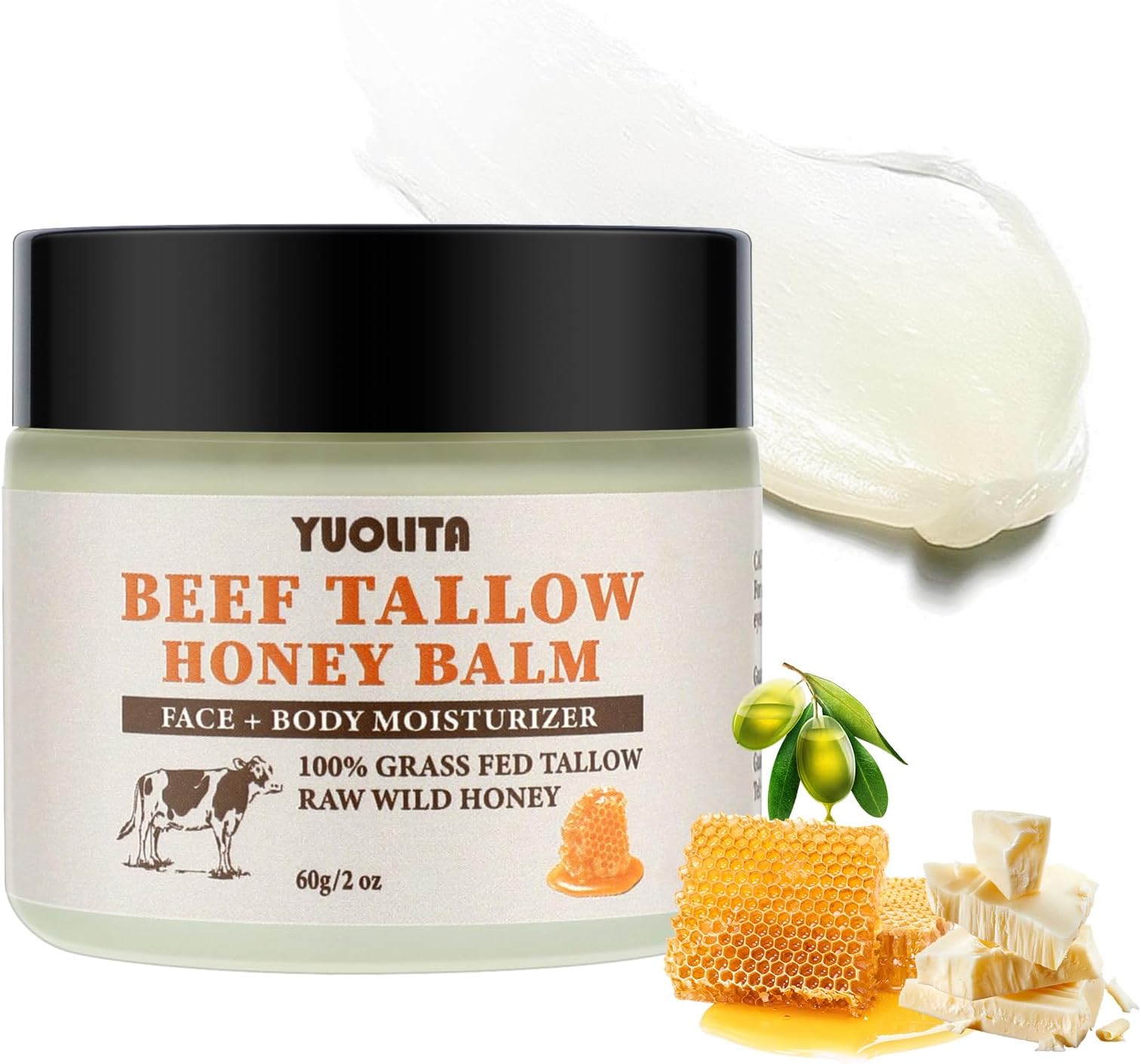 Amazon.com: YUOLITA Beef Tallow for Skin,Beef Tallow and Honey Balm ...