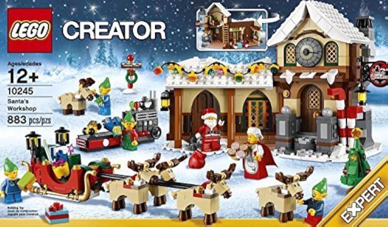 LEGO 10245 Santa's Workshop Santa's Workshop, Stacking Blocks - Amazon ...