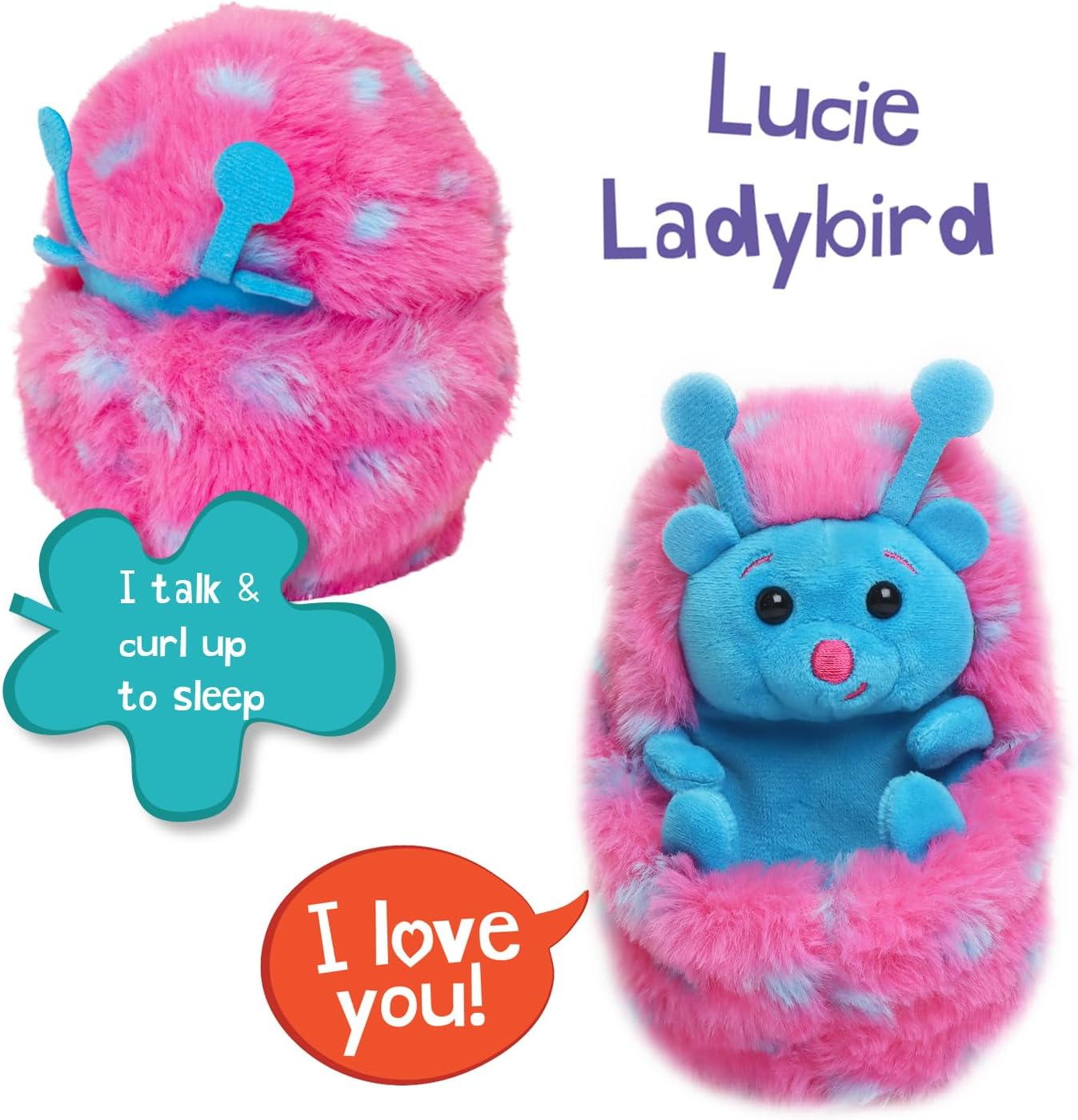 Curlimals Lucie Ladybird, Interactive Ladybird Soft Toy with over 50 ...