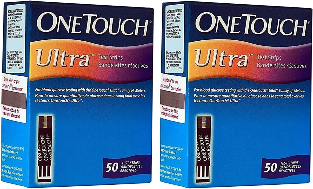 OneTouch Ultra 100 Strips Box (2 Pack of 50 each): Buy Online at Best ...