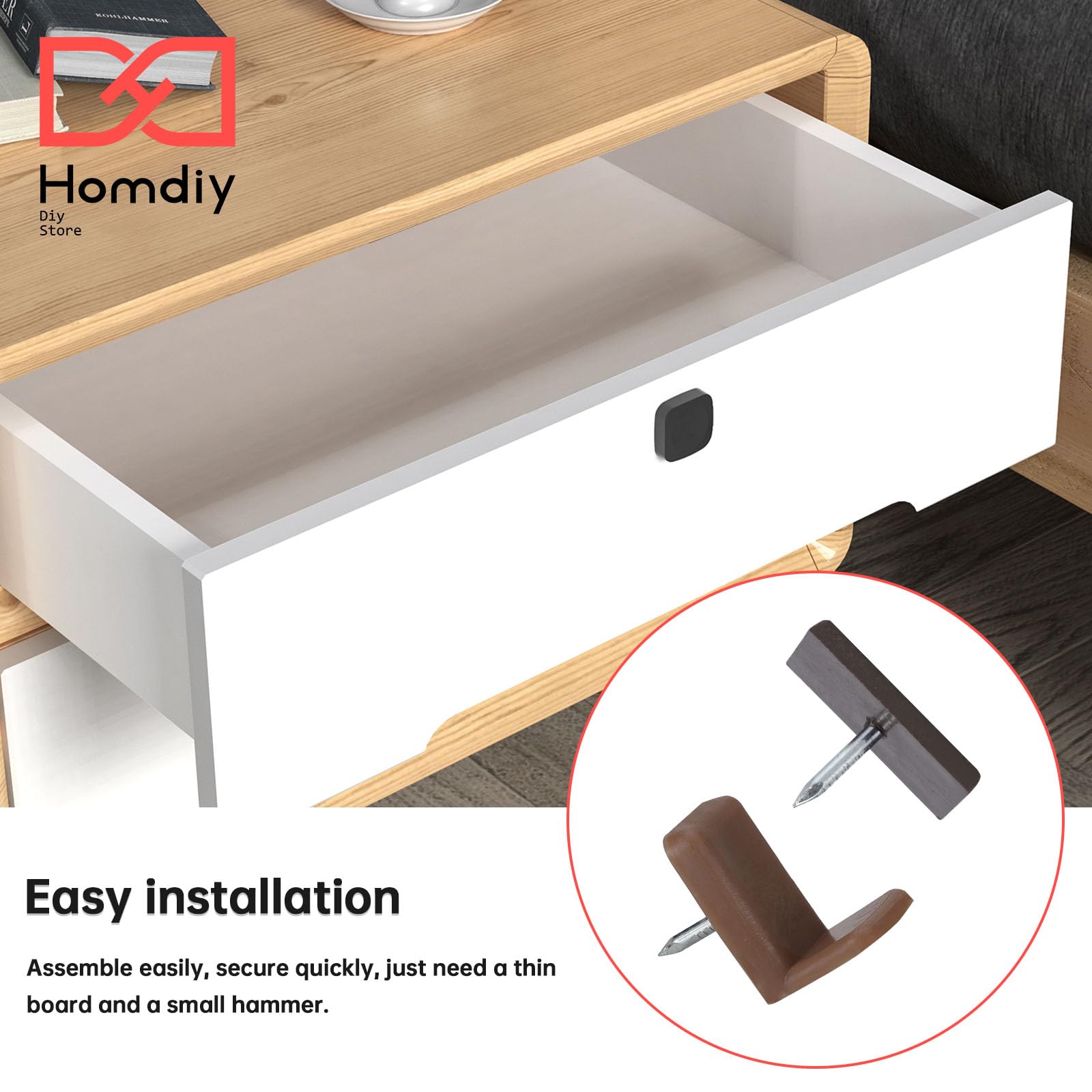 Snapklik.com : Homdiy Plastic Drawer Glides And Slides Drawer Stoppers ...