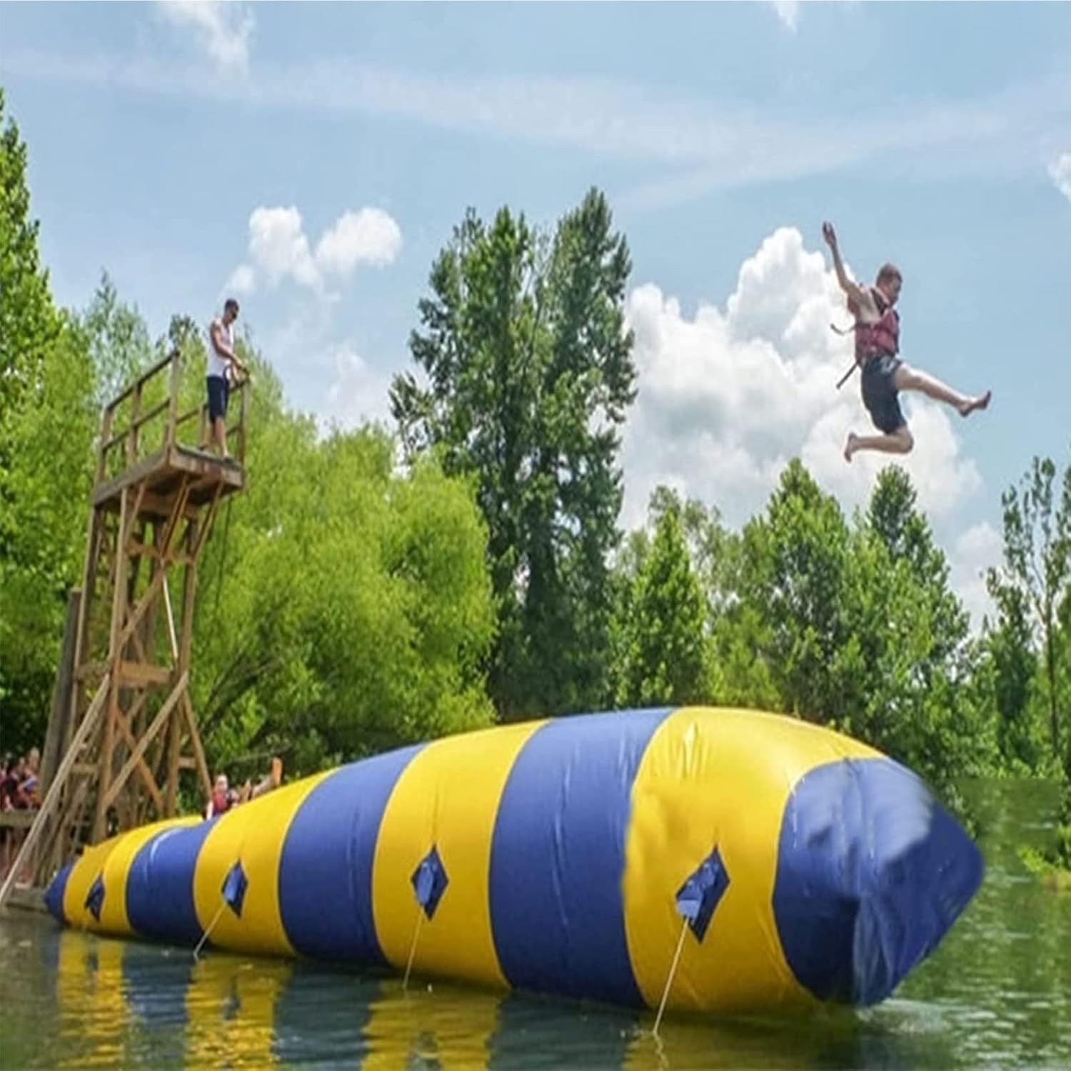 Amazon.com: FKKFUCI Water Inflatable Catapult Bag Jumping Pillow Come ...