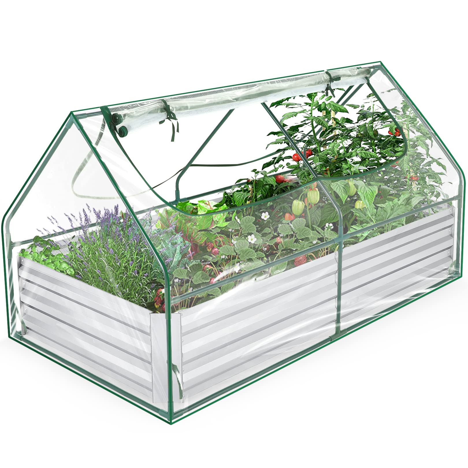 Amazon.com: Homdox Galvanized Raised Garden Bed Kit, 6×3×3ft Metal ...