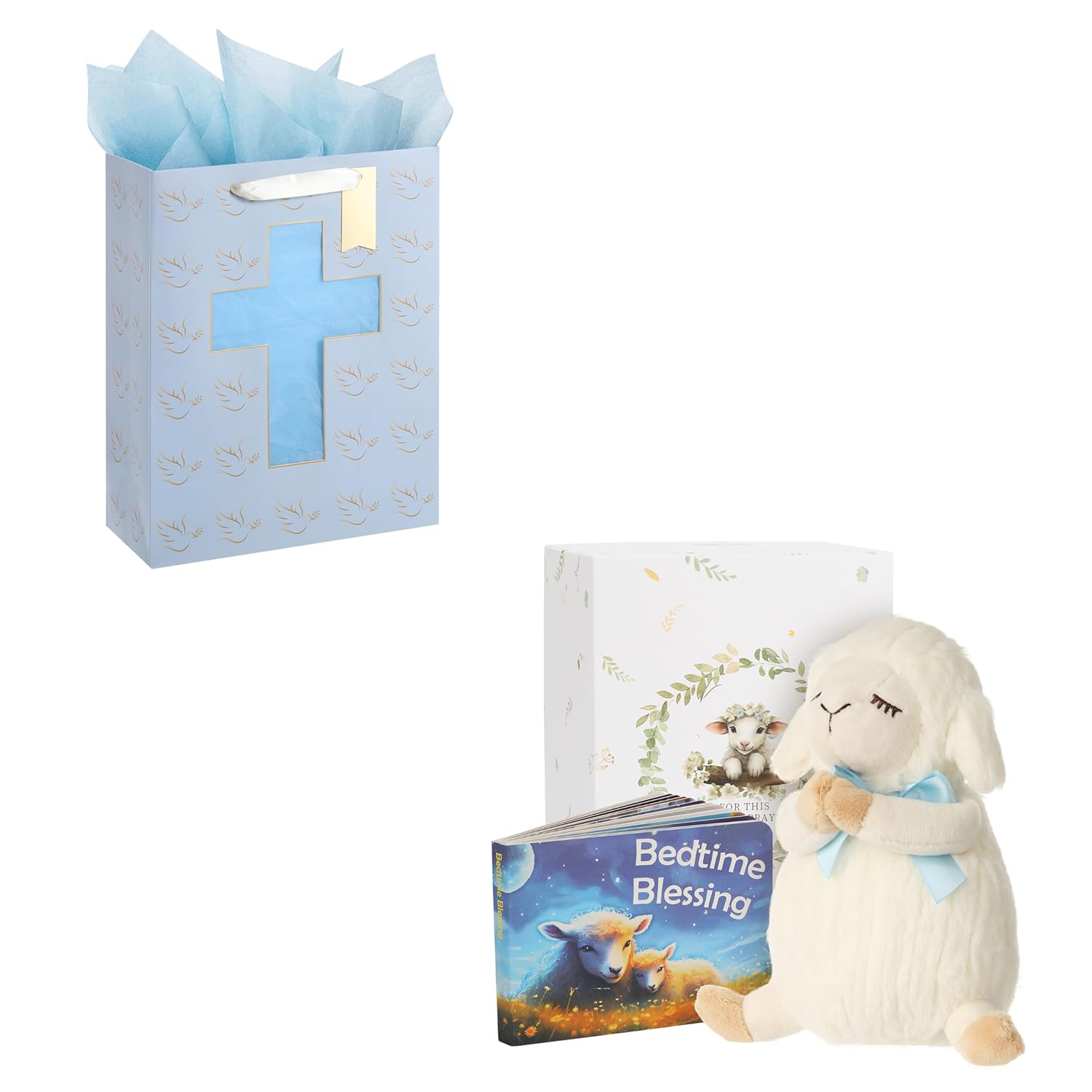Amazon.com : Sawnfay Baptism Gifts for Boys and 13" Blue Gift Bag for ...
