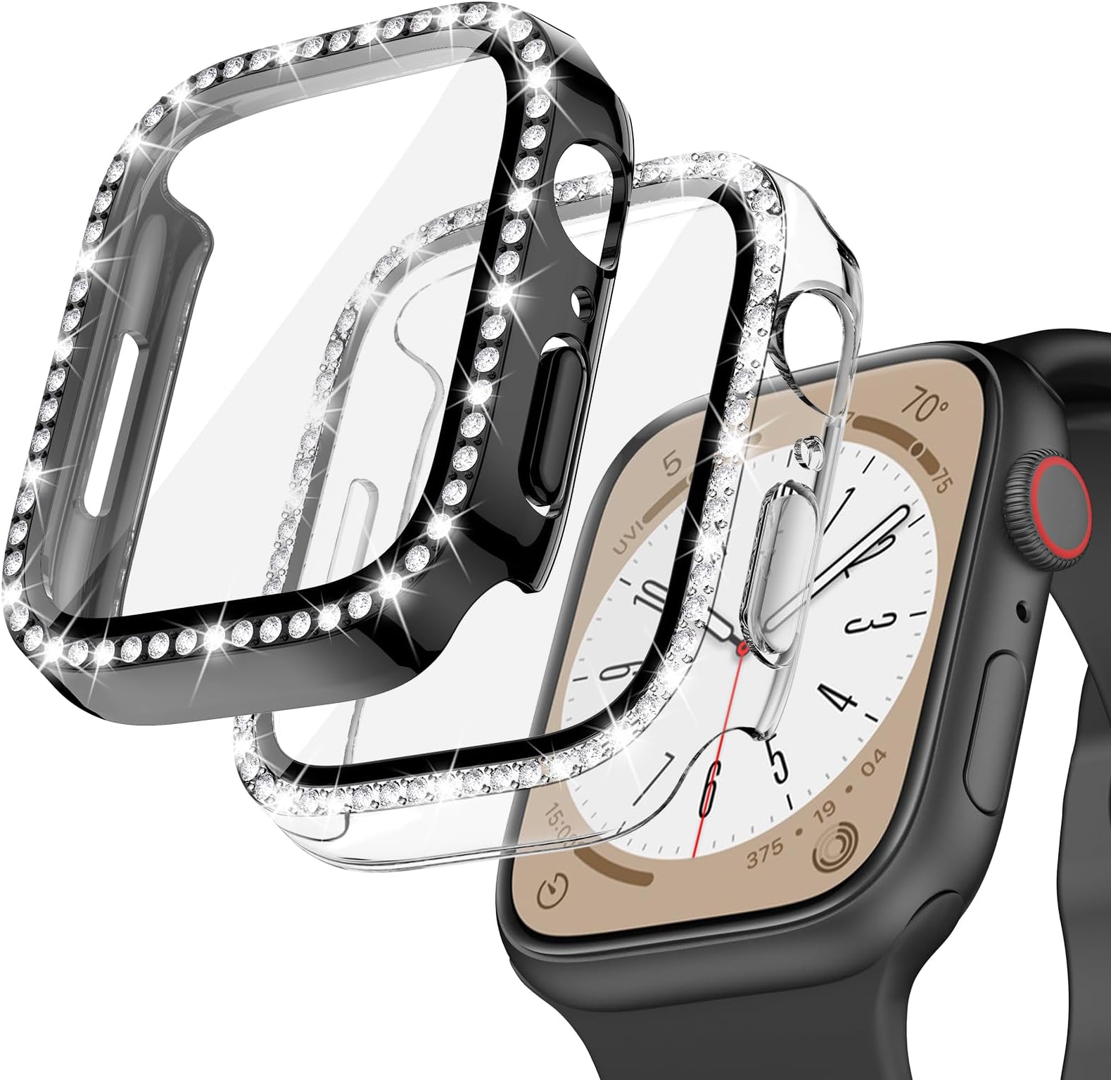 Amazon.com: Goton 2-Pack Bling Case for Apple Watch Screen Protector ...