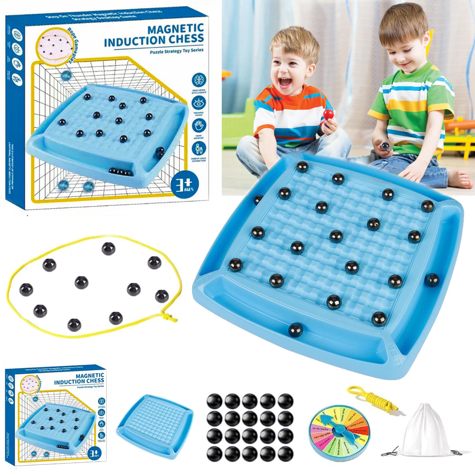 Magnetic Chess Game Set with Punishment Wheel,Portable Strategy Table ...