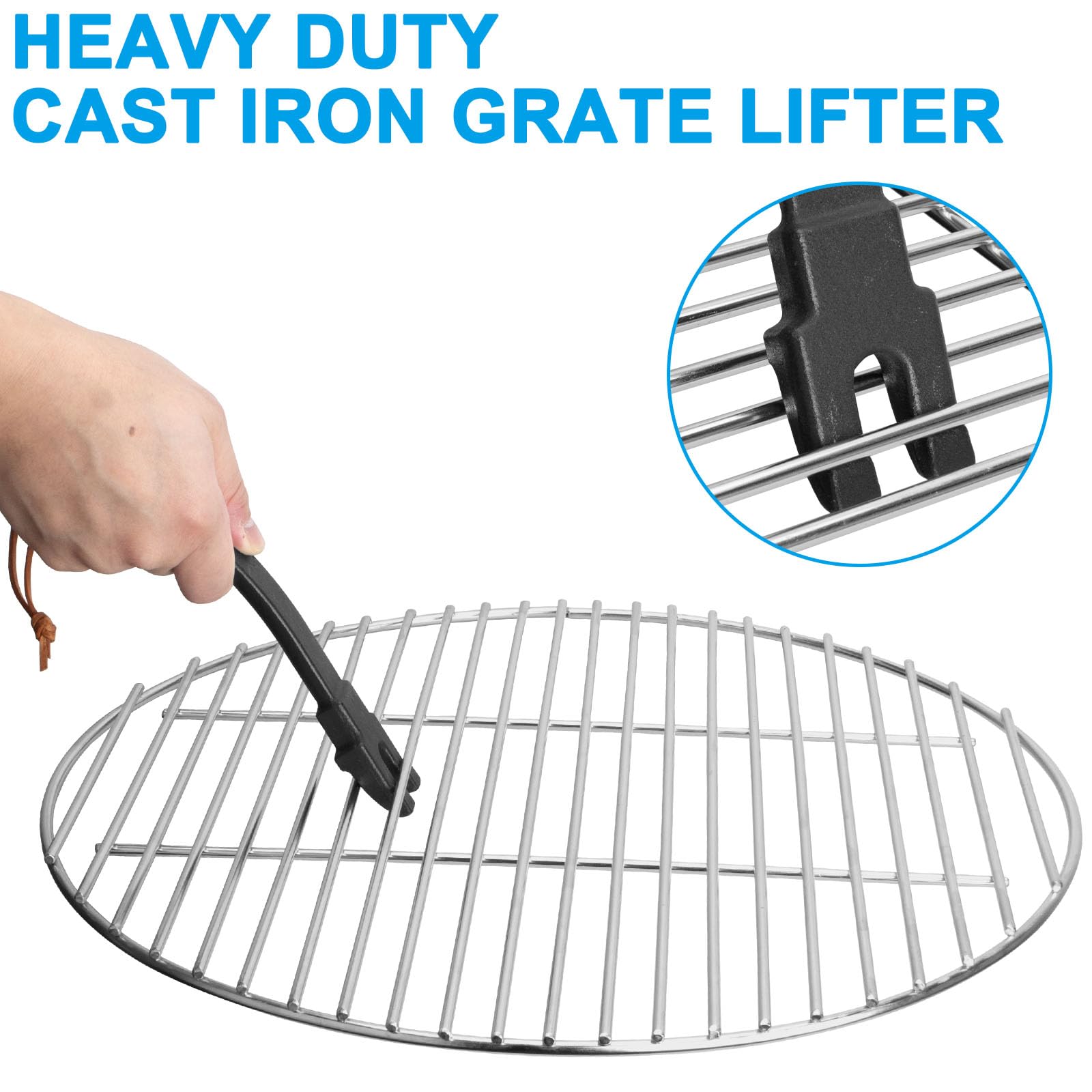 Snapklik.com : Cast Iron Grill Grate Lifter, Cooking Grid Lifter For ...