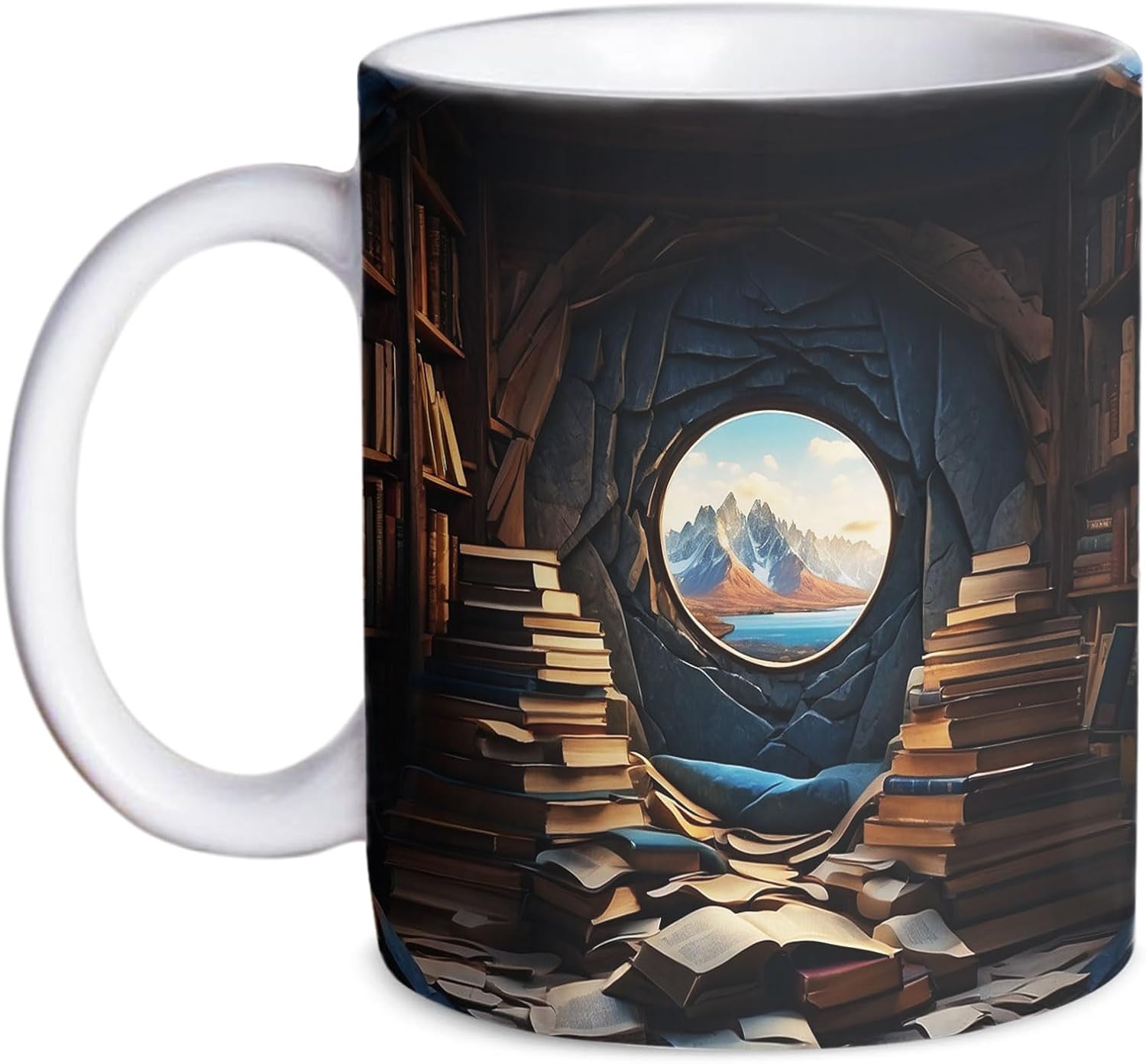 Amazon.com: QTValue Personalized 3D Time Travel Library Coffee Mugs ...