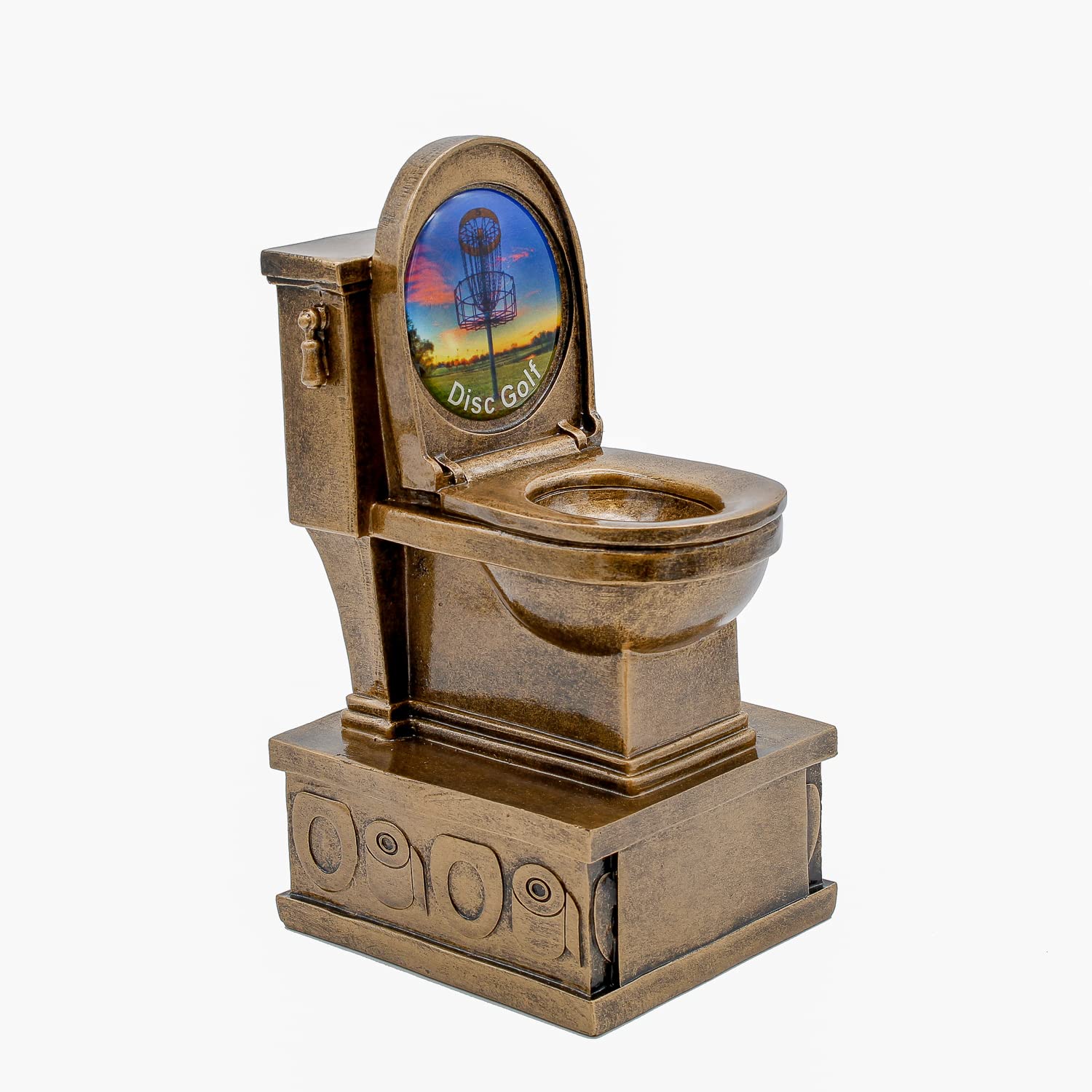 Snapklik.com : Decade Awards Disc Golf Gold Toilet Bowl Action Pedestal ...