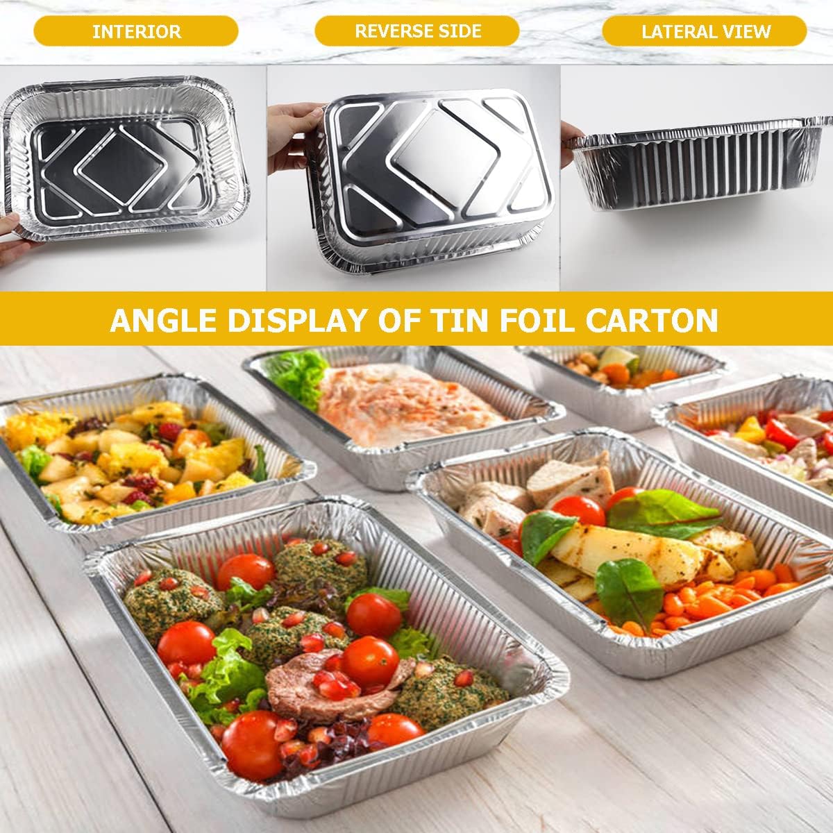 20 Pack Foil Tin Pans with Lids, Food Containers with Seal , Disposable ...
