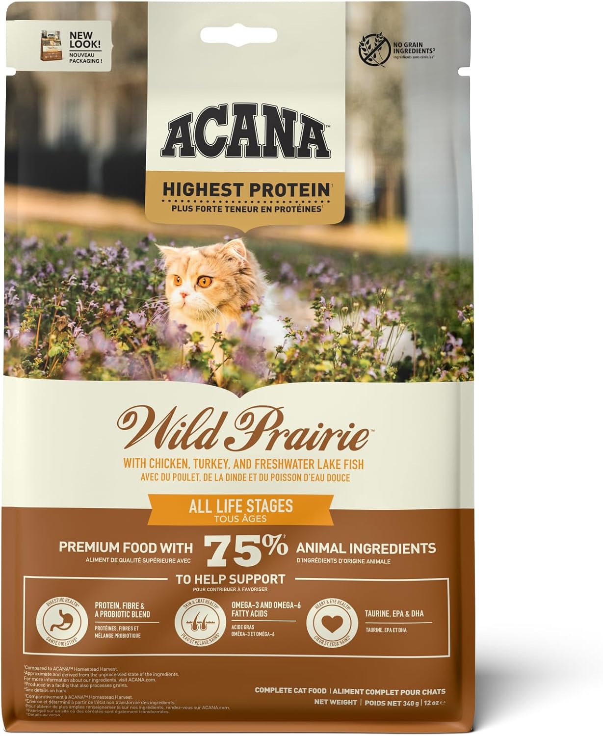 Amazon | ACANA (アカナ) キャットフード ワイルドプレイリーキャット [国内正規品] 340g (x1) | ACANA | ドライ 通販