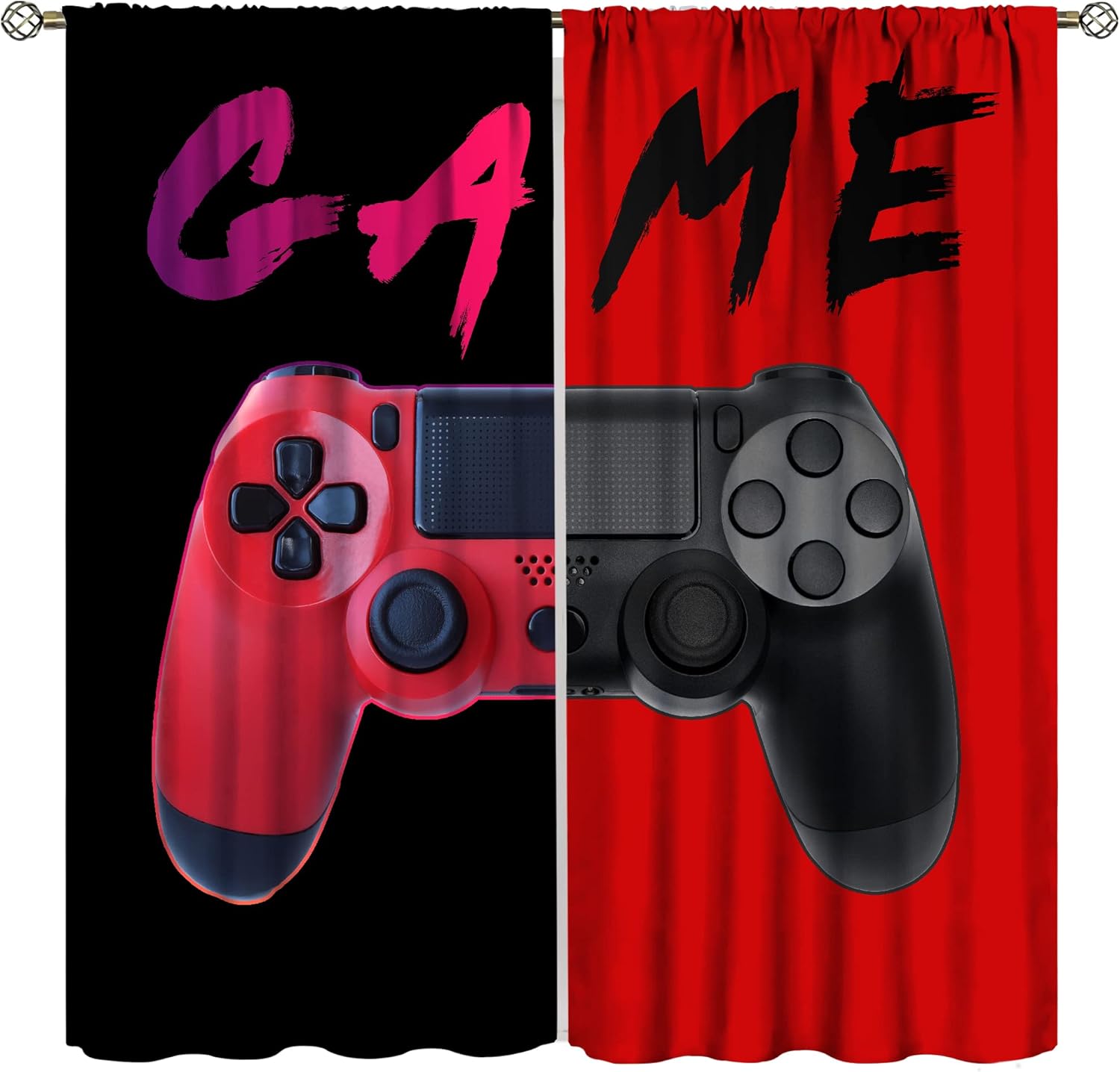 Amazon.com: YungHo Kids Teen Boys Gamer Gaming Curtains, Gamepad Decor ...