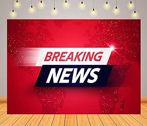 Amazon.com : BELECO 10x6.5ft Fabric Breaking News Backdrop News ...