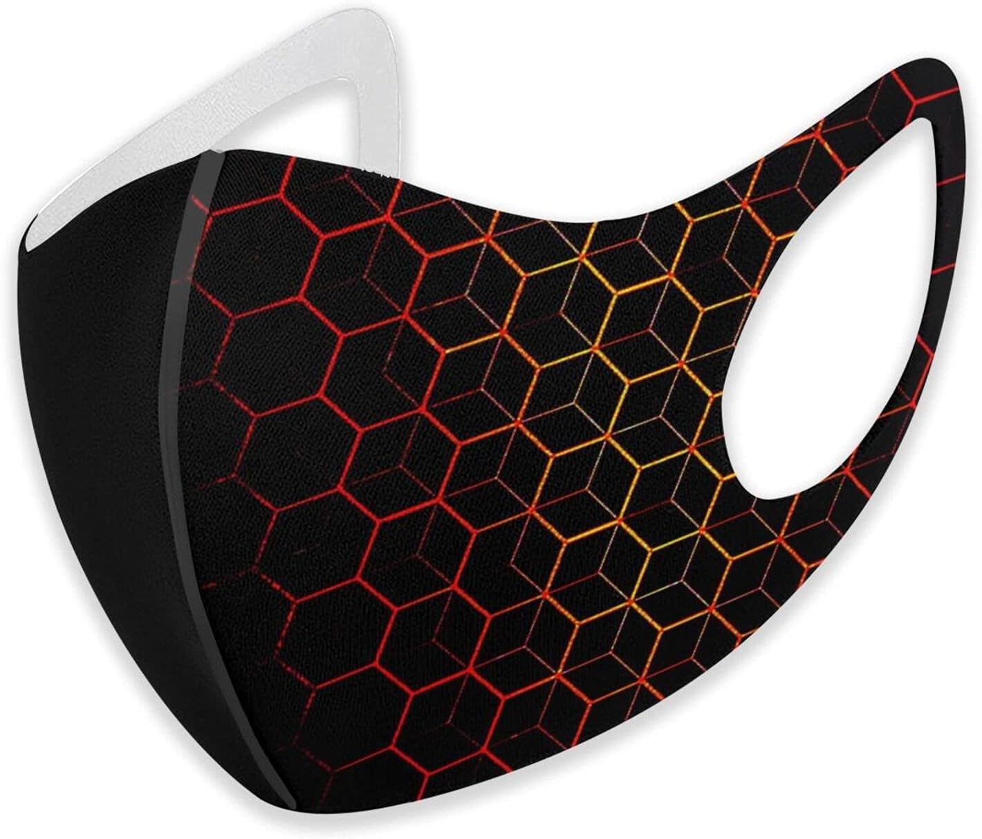 Masks- Dark Hexagons Face Mask for Men Decorative Printing Washable ...