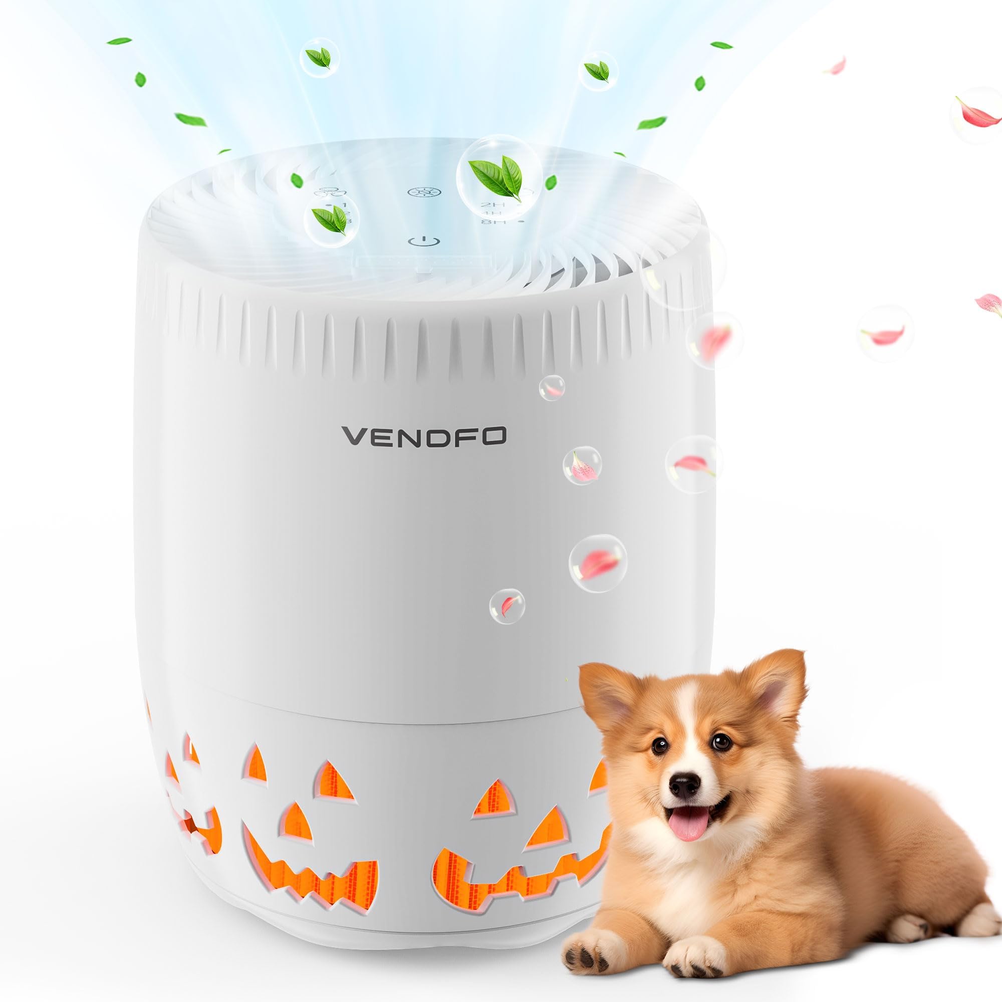 Amazon.com: Air Purifier for Home, Air Cleaner with Pumpkin Light ...