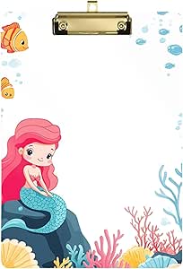 Amazon.com : Takiito Cute Mermaid Clipboard with Low Profile Clip, A4 ...