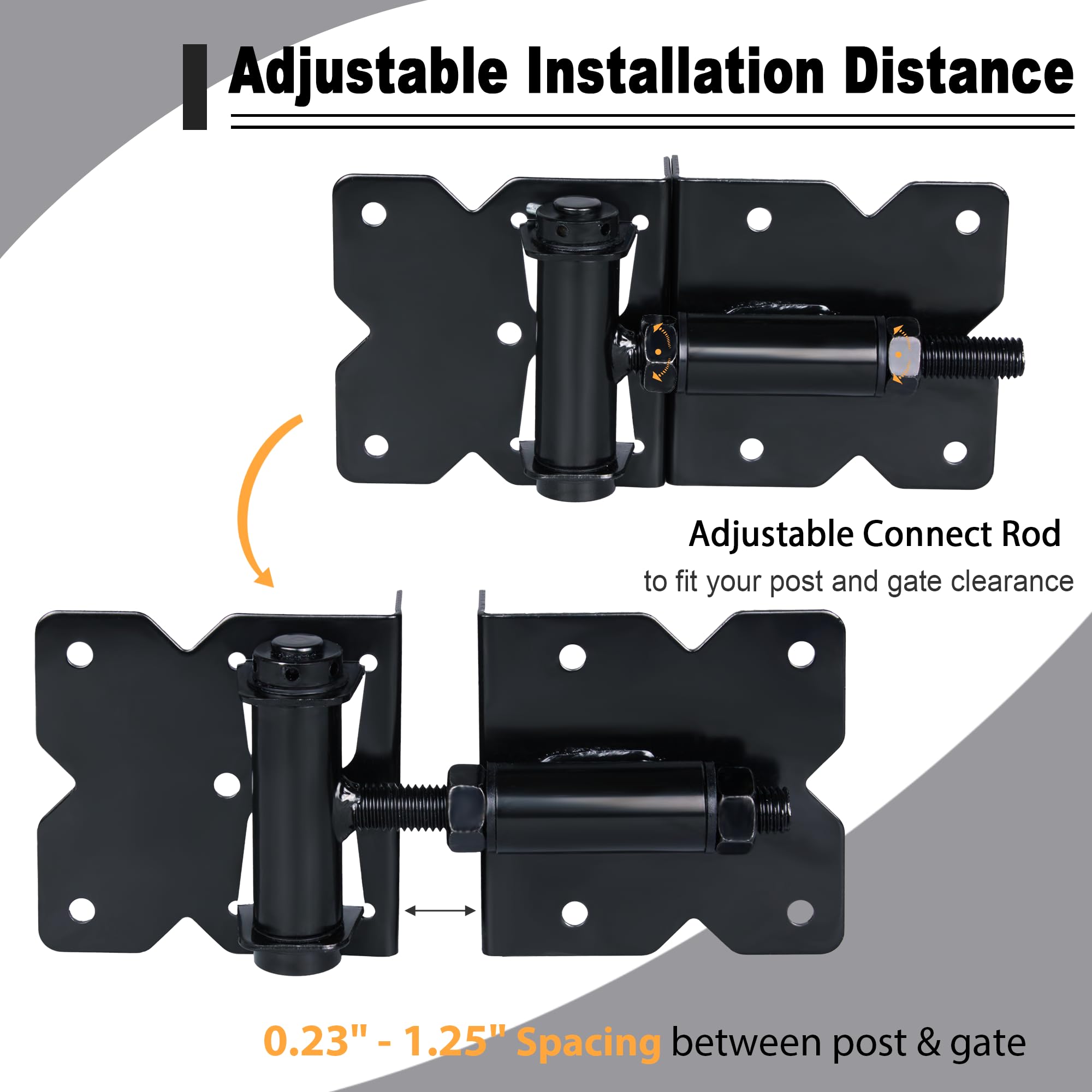 Snapklik.com : Auxdee 90 Degree Self Closing Gate Hinges - Heavy Duty ...