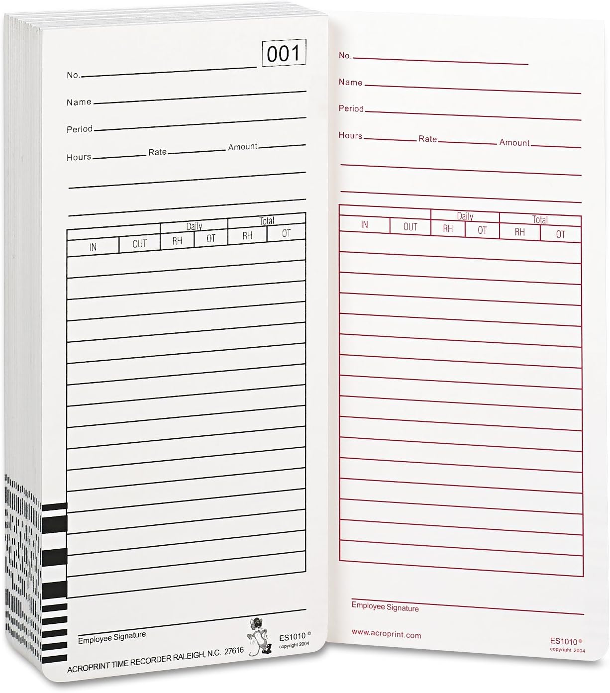 Amazon.com: Acroprint 09-9111-000 - TIME CARD FOR ES1000 ELECTRONIC ...