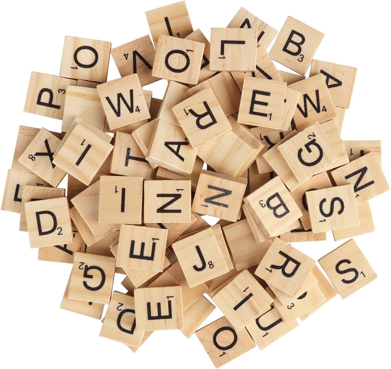 Amazon.com: GNIEMCKIN 1700 PCS Wood Letter Tiles, Wooden Scrable Tiles ...