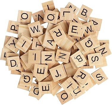 Amazon.com: GNIEMCKIN 1700 PCS Wood Letter Tiles, Wooden Scrable Tiles ...
