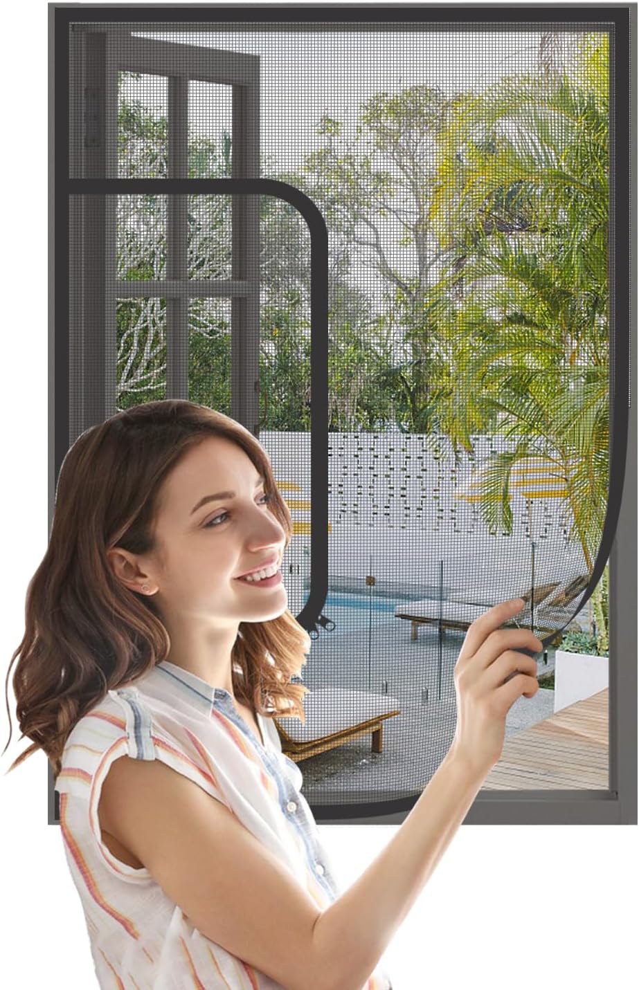 SHRRL Upgraded Window Screen, Adjustable Mesh Screen fits Max. 35'' x ...