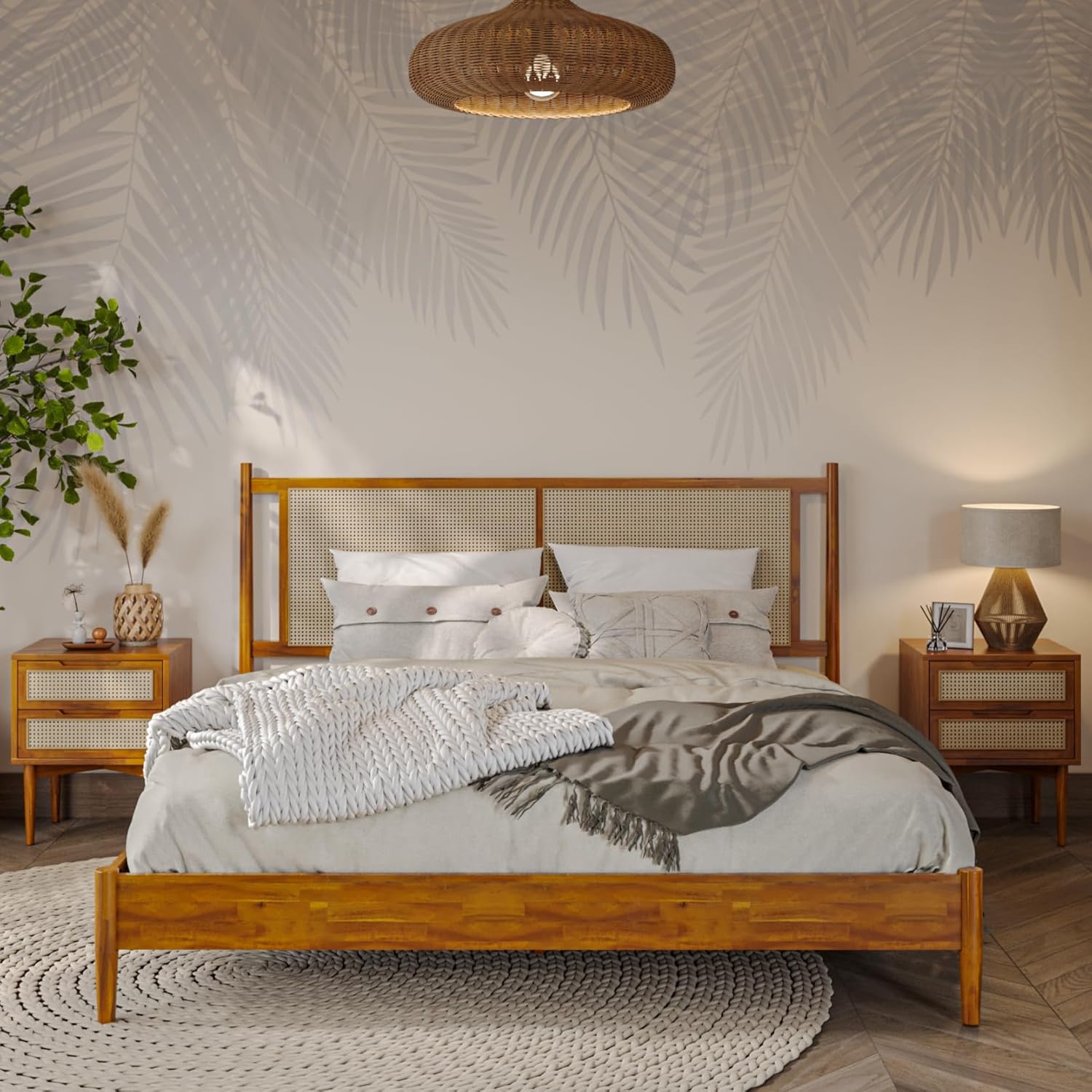 Amazon.com: Bme Oliver King Bed Frame and Headboard - 15-Inch Signature ...