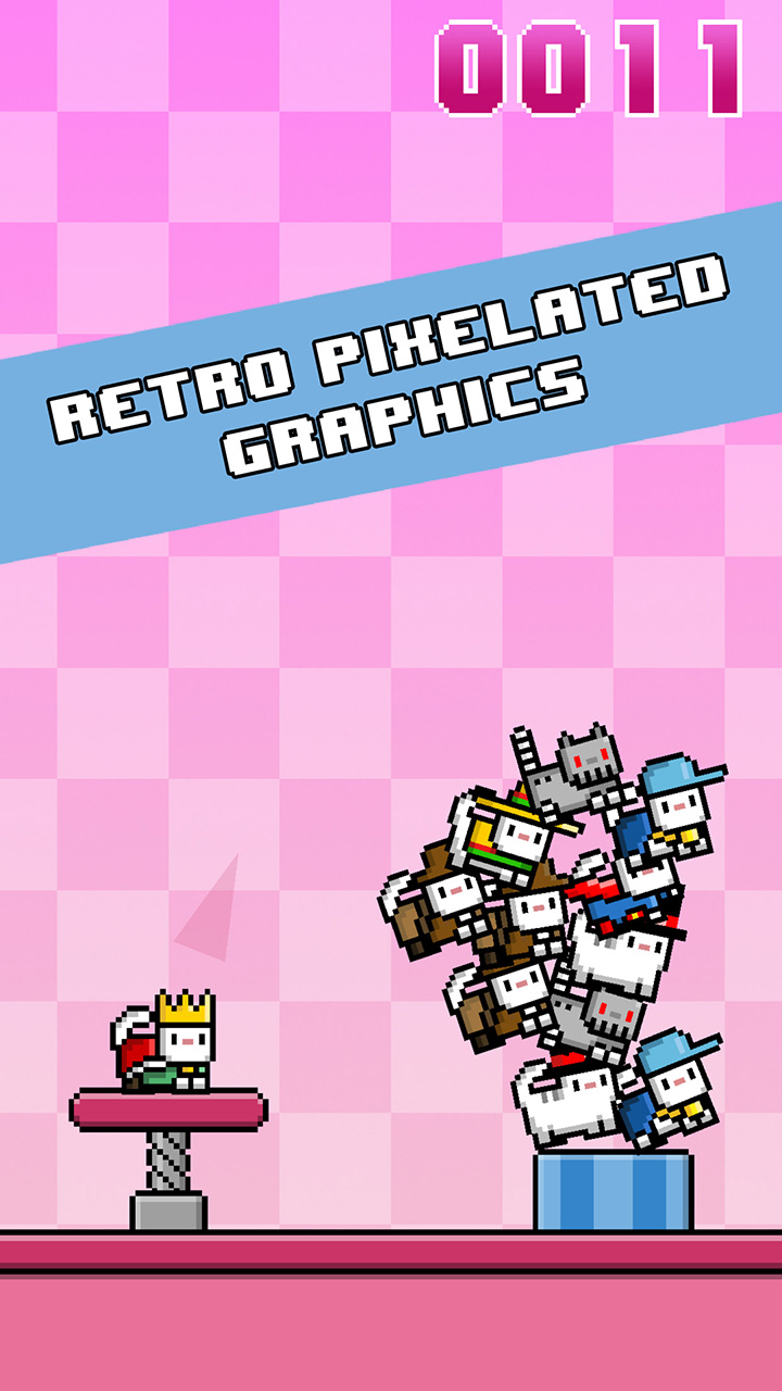 Cat-A-Pult: Endless stacking of 8-bit kittens - App on the Amazon Appstore