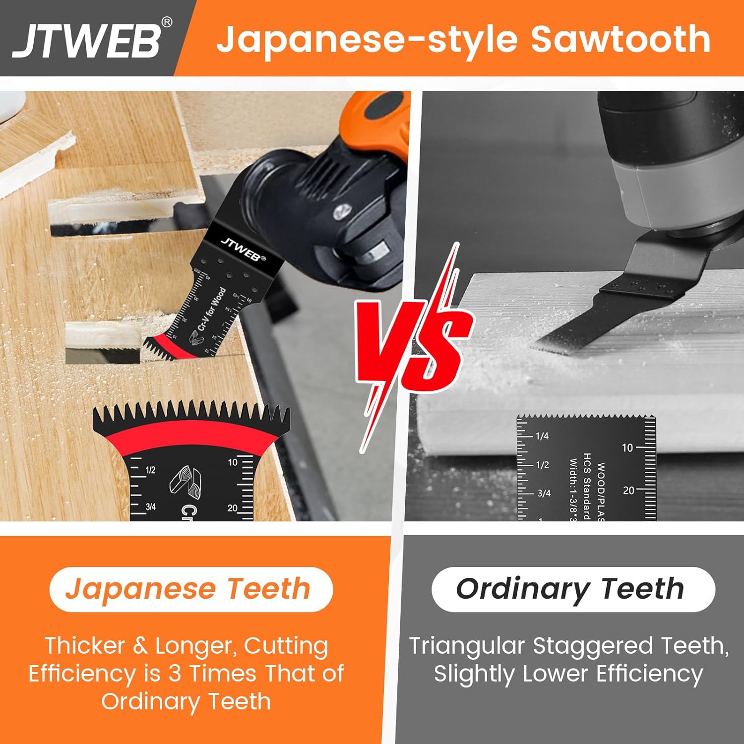 JTWEB Hojas de sierra oscilantes de dientes japoneses de madera, 12 ...