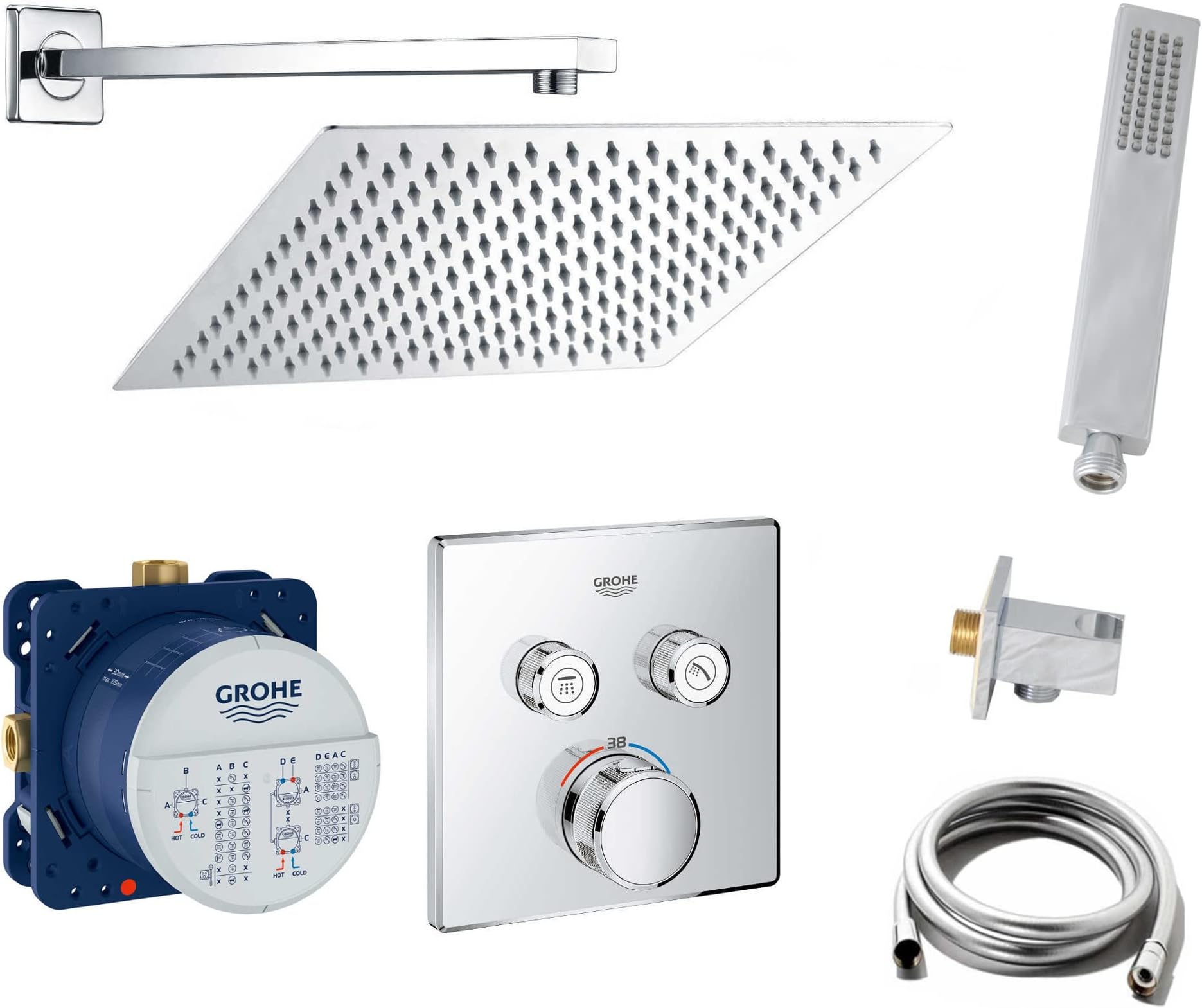 vanvilla Duschset mit Unterputz Armatur Grohe Thermostat SmartControl und vanvilla ...