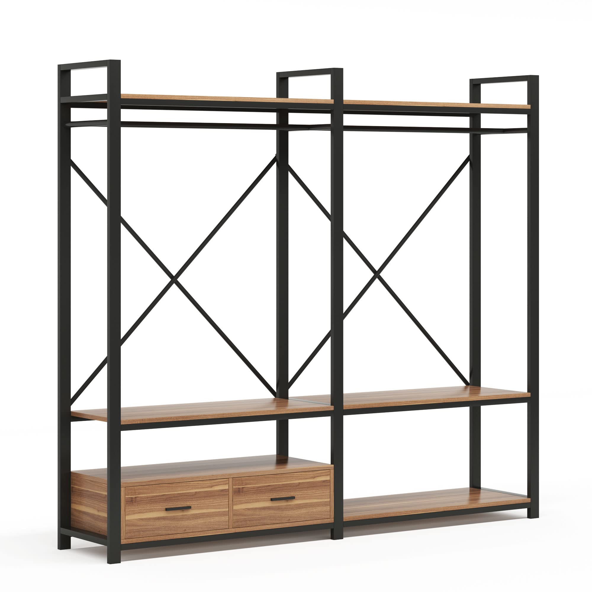 Buy Tribesigns Freestanding Wood Garment Racks, Clothing Rack with ...