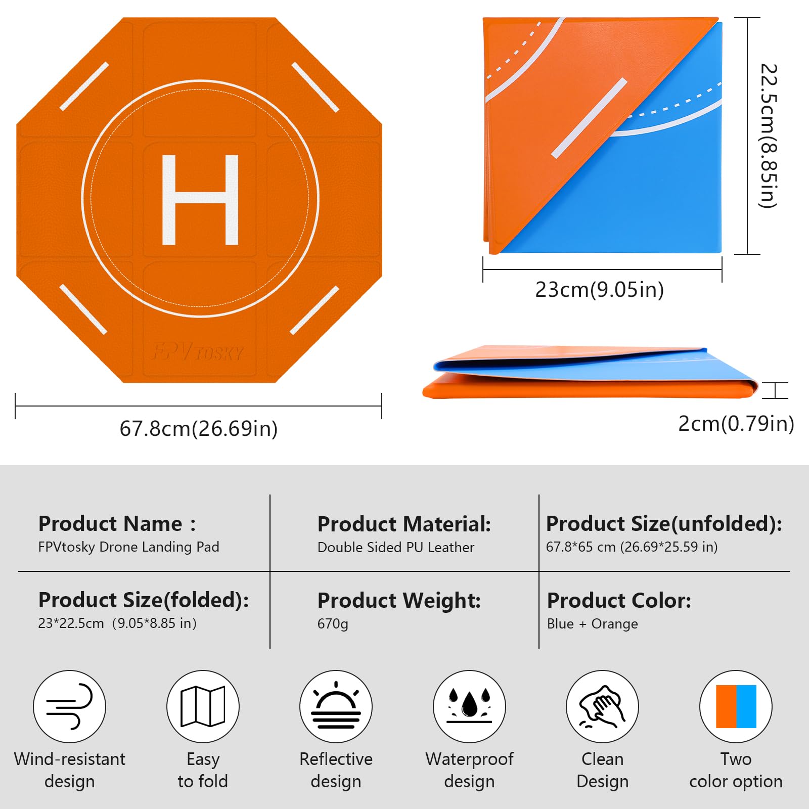 Snapklik.com : FPVtosky Drone Landing Pad, Octagonal Nighttime ...
