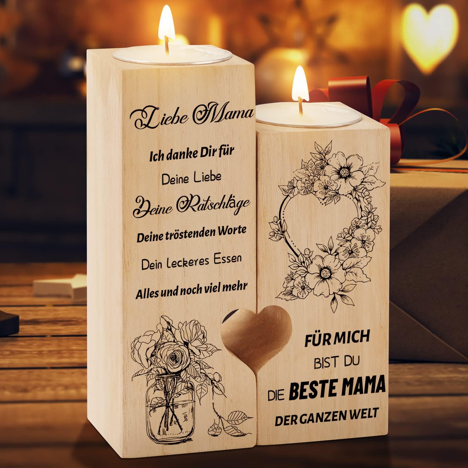 Amazon.de: KATINGA Teelichthalter - toller Kerzenständer (Mama Text)