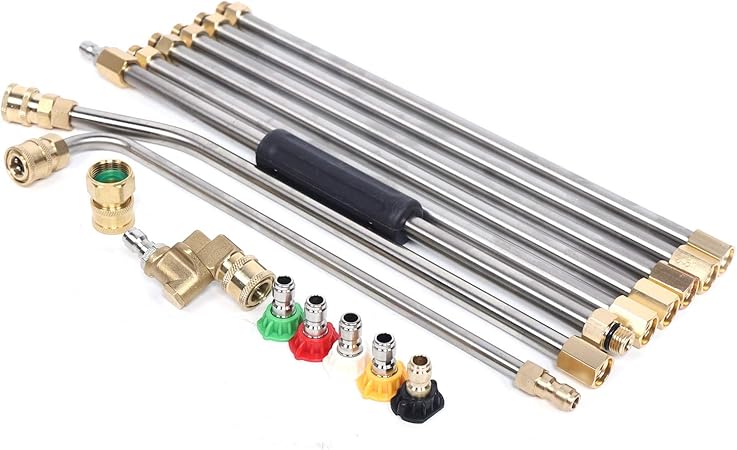 Pressure Washer Lance Extension Wand, 4000 PSI High Pressure Washer Gun Extension Rod, 1/4 Inch ...