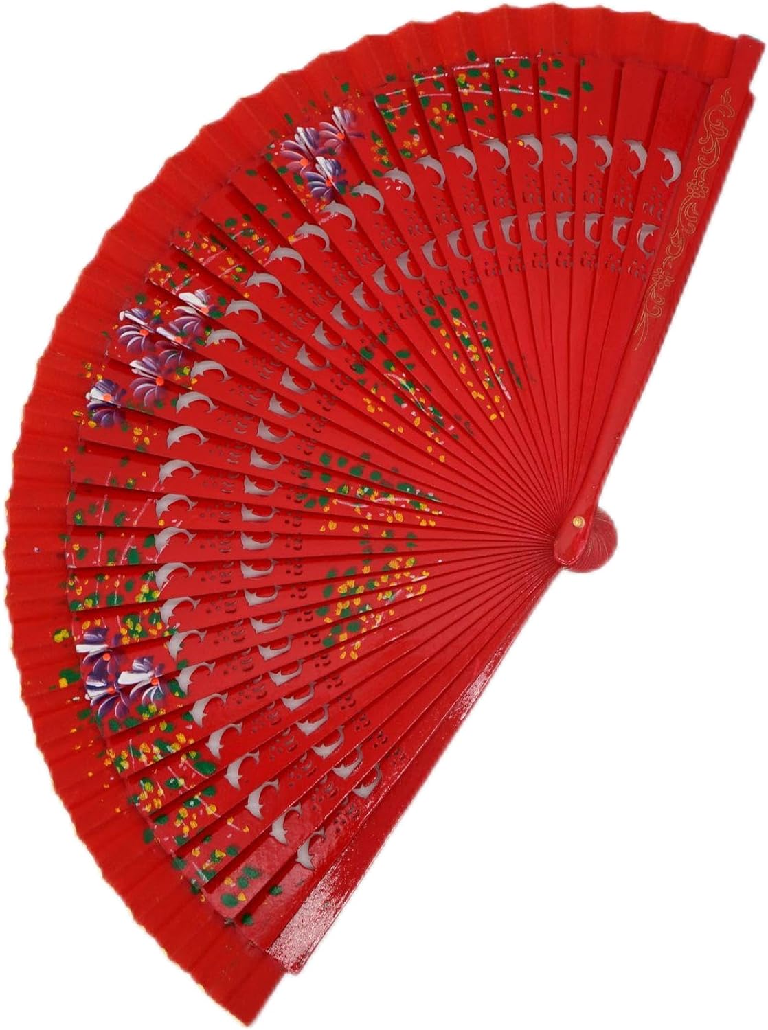 Amazon.com: Decorative Wooden Folding Hand Fan, Spanish Style, Hand ...